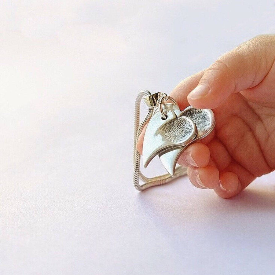 Double Fingerprint Jewellery Necklace - Little Fingers 'n' Toes